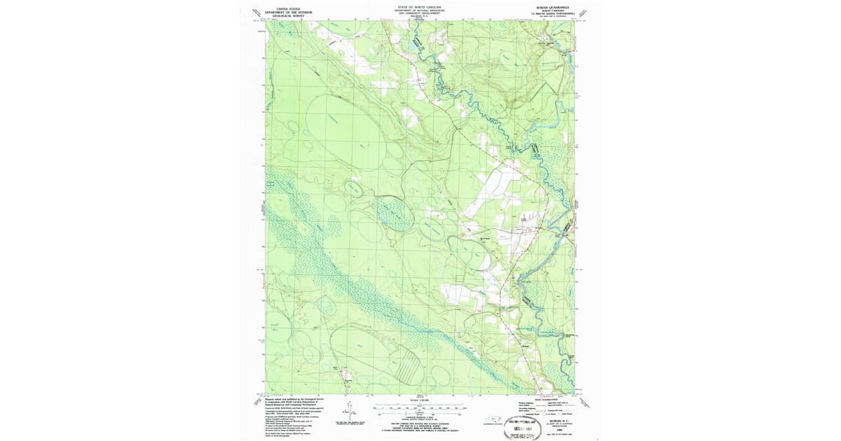 1986 Map of Rowan, Bladen County, NC — High-Res | Pastmaps