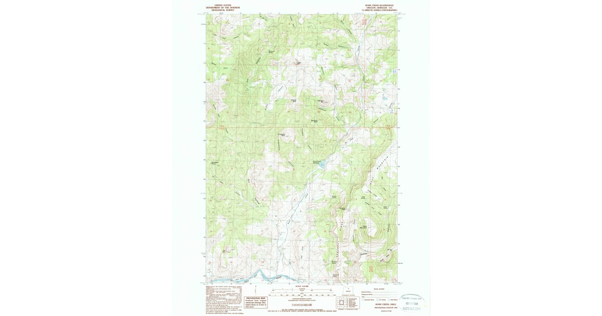 1987 Map of Rowe Creek, Wheeler County, OR — High-Res | Pastmaps