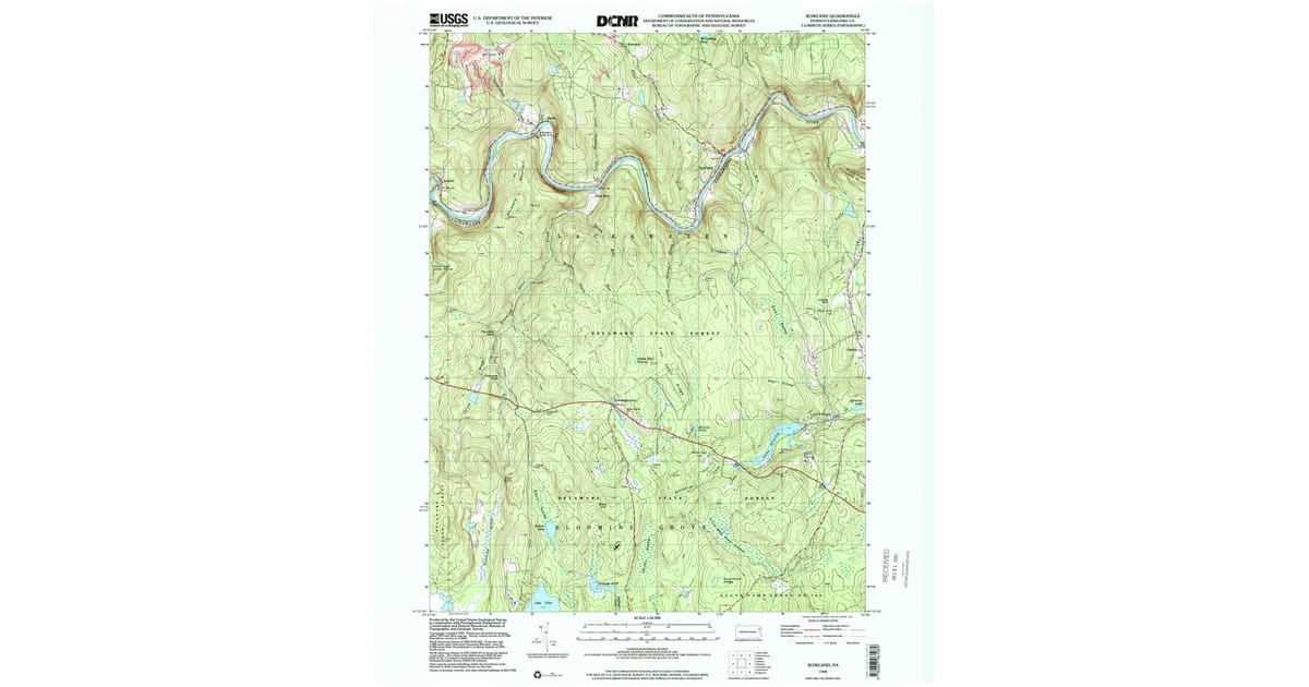 1999 Map of Rowland, Pike County, PA — High-Res | Pastmaps