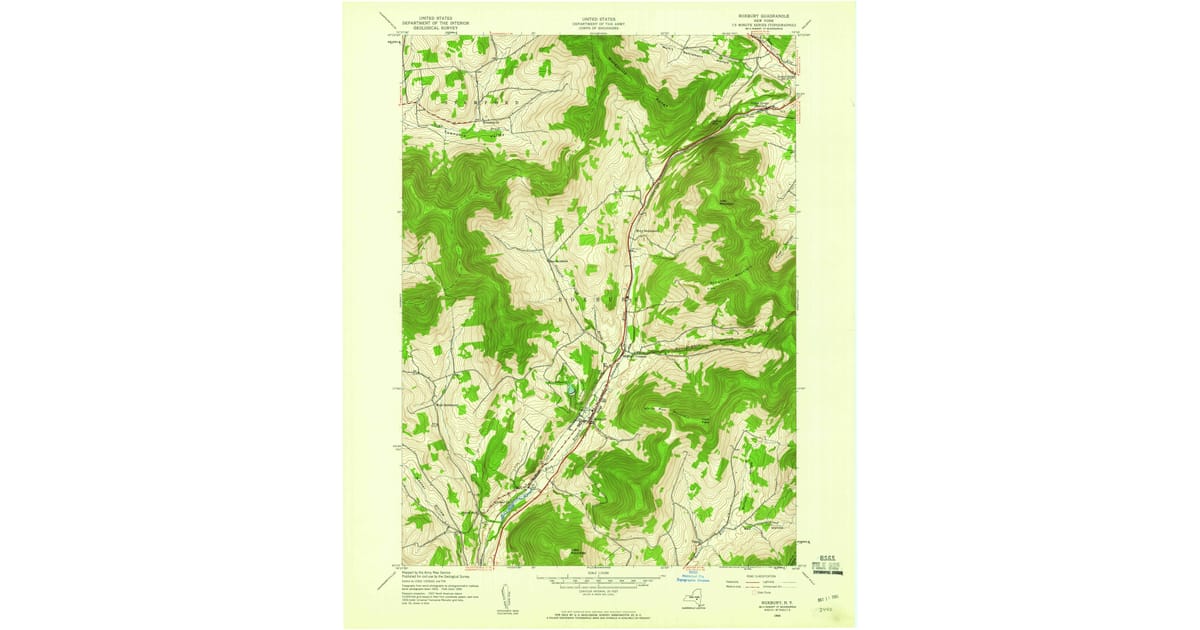 1945 Map of Roxbury, Delaware County, NY — High-Res | Pastmaps