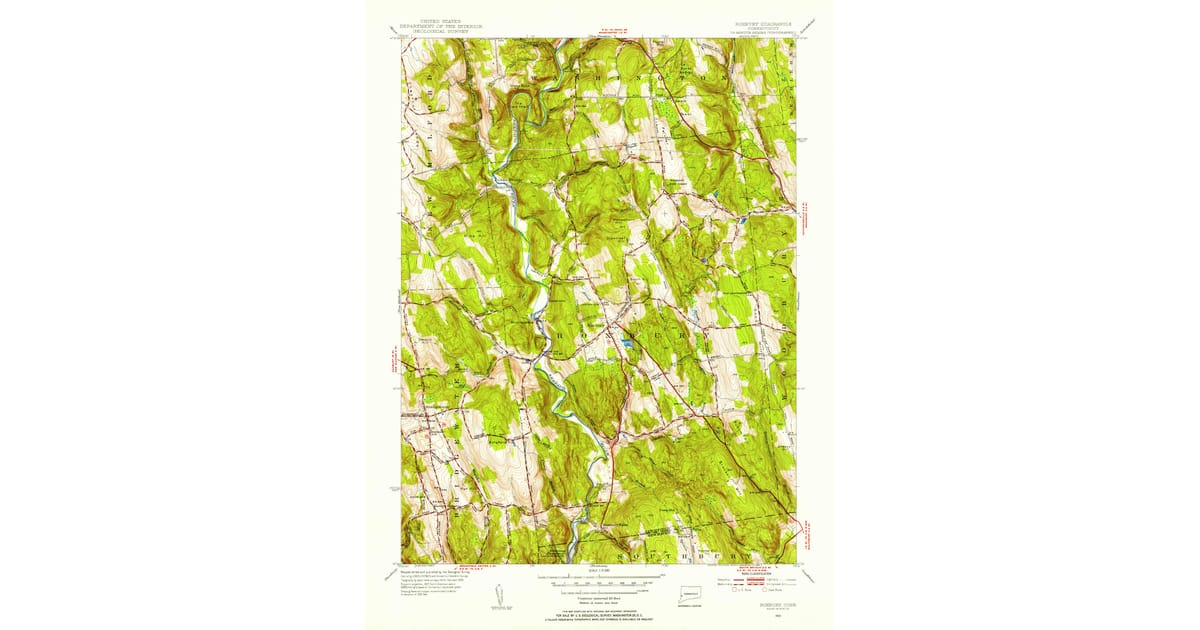 1955 Map of Roxbury, Litchfield County, CT — High-Res | Pastmaps