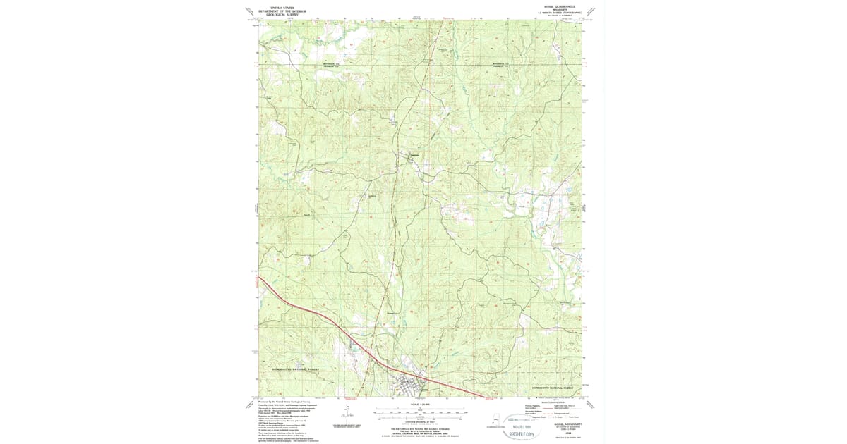 1988 Map of Roxie, MS — High-Res | Pastmaps