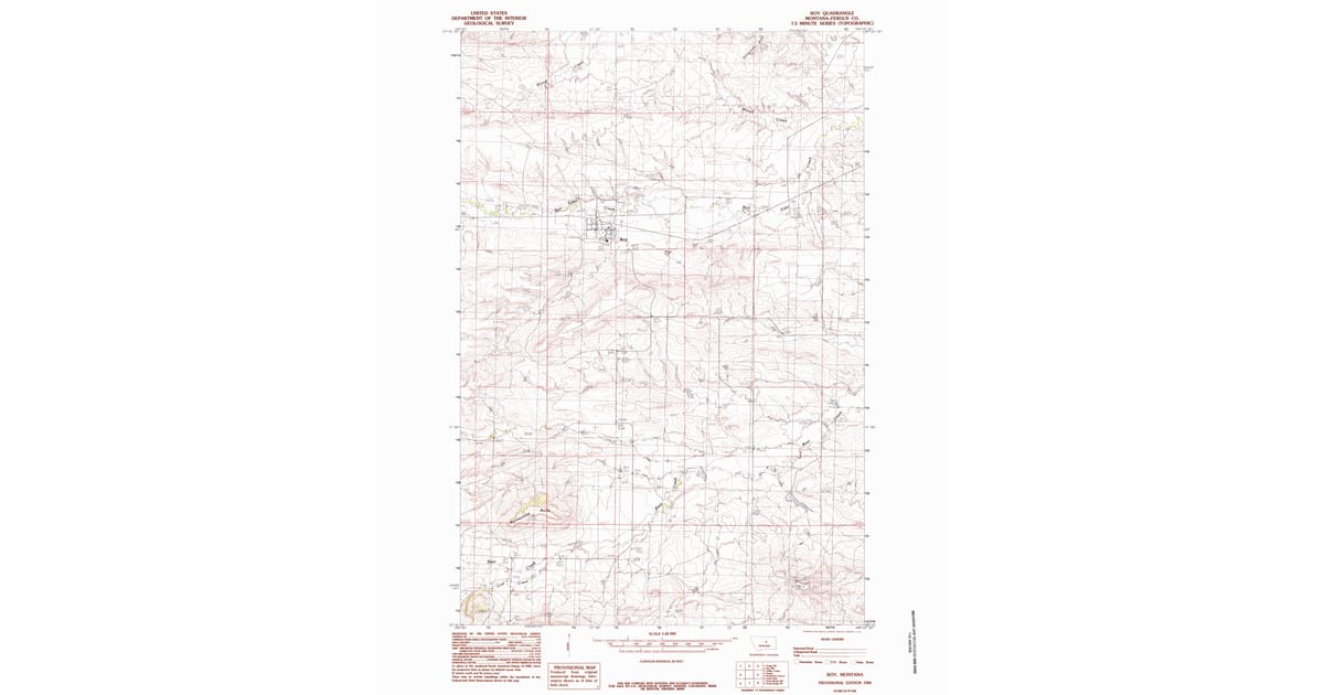 1985 Map of Roy, MT — High-Res | Pastmaps