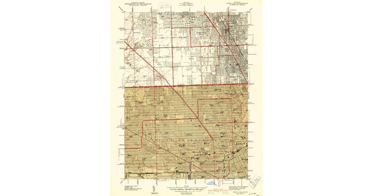 1941 Map of Royal Oak, MI — High-Res | Pastmaps