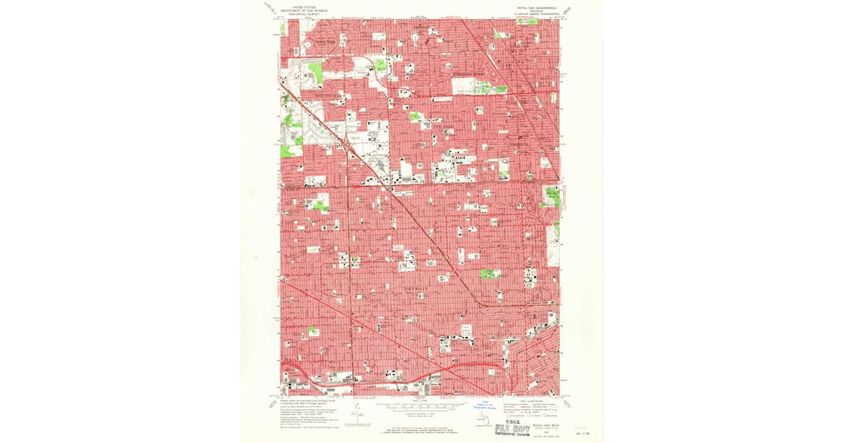 1968 Map of Royal Oak, MI — High-Res | Pastmaps