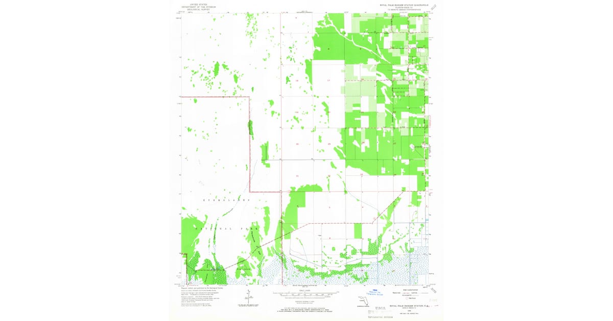 1956 Map of Royal Palm Ranger Station, Miami-Dade County, FL — High-Res ...