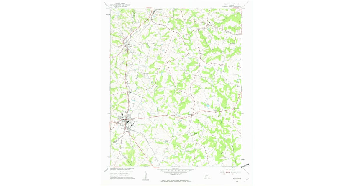 1959 Map of Royston, GA — High-Res, 1961 Print #2 | Pastmaps