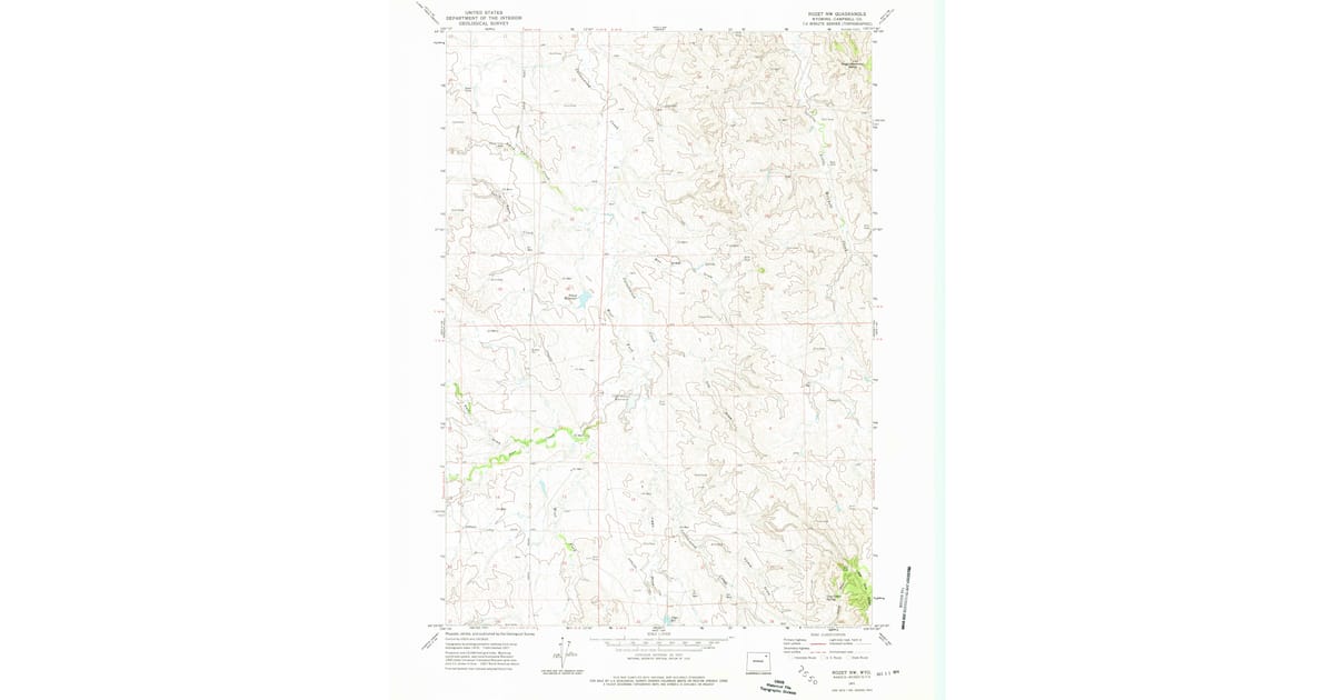 1971 Map of Rozet NW, Campbell County, WY — High-Res | Pastmaps