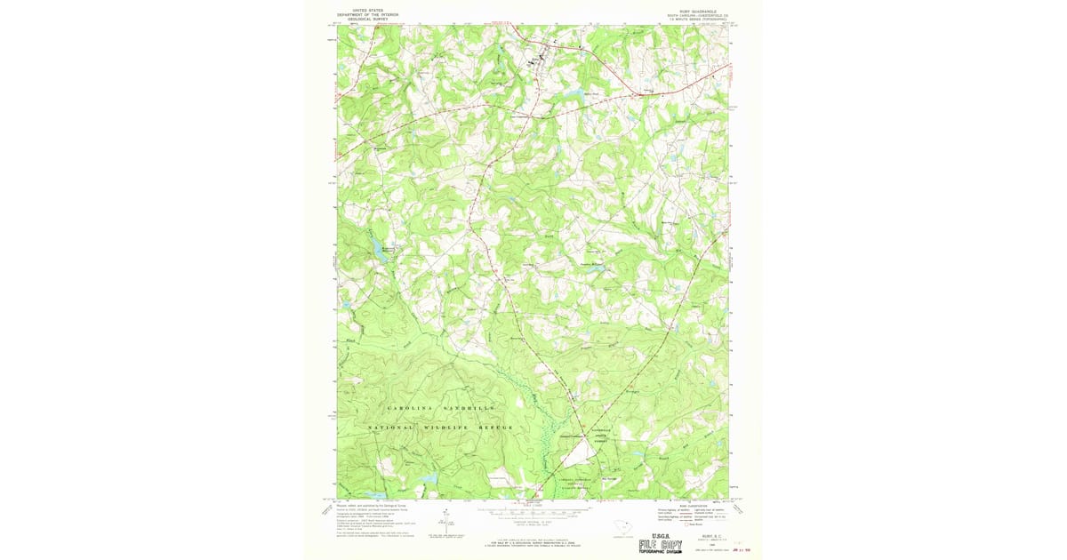 1968 Map of Ruby, SC — High-Res | Pastmaps