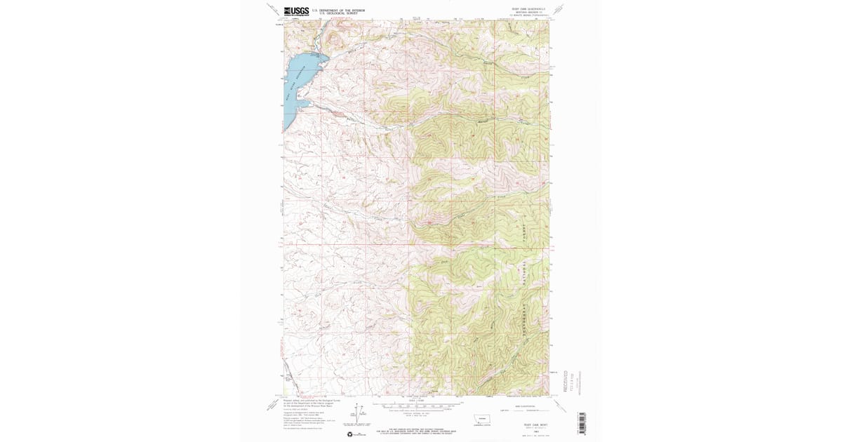1963 Map of Ruby Dam, Madison County, MT — High-Res | Pastmaps