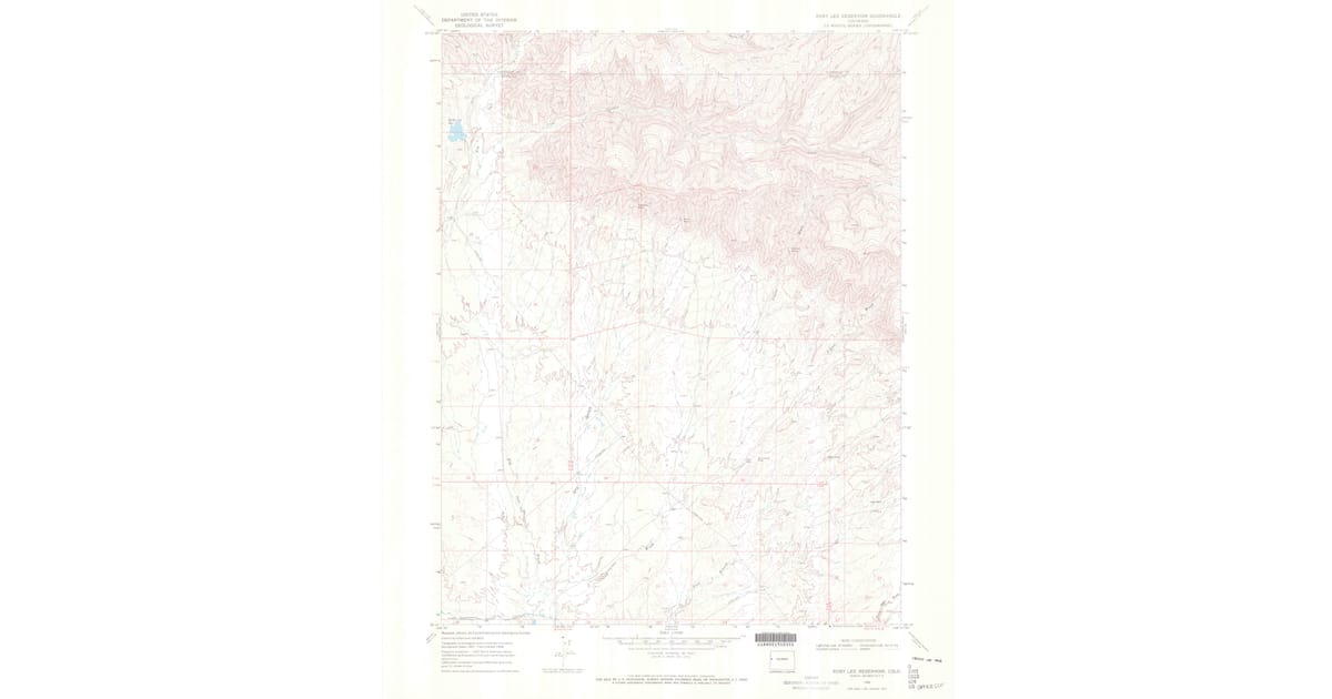 1968 Map of Ruby Lee Reservoir, Mesa County, CO — High-Res | Pastmaps