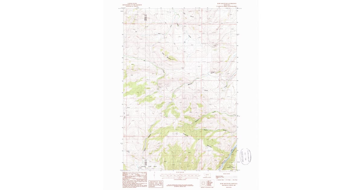 1987 Map of Ruby Mountain, Gallatin County, MT — High-Res | Pastmaps