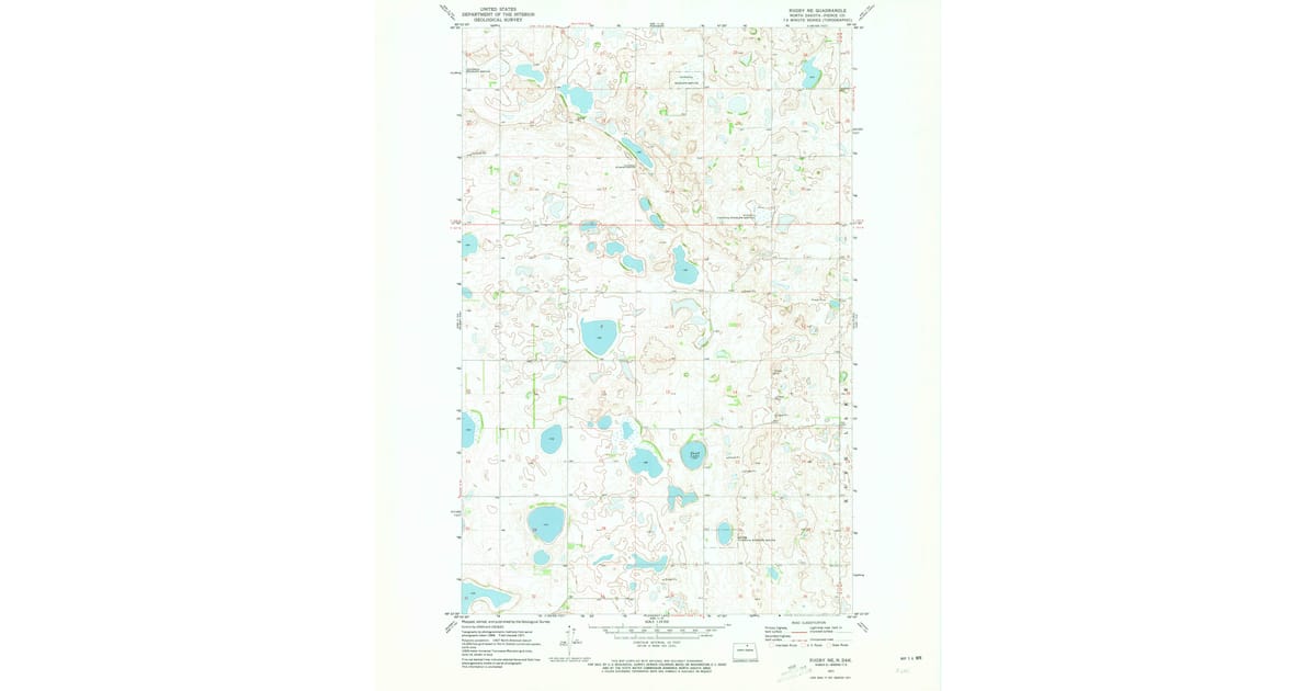 1971 Map of Rugby NE, Pierce County, ND — High-Res | Pastmaps