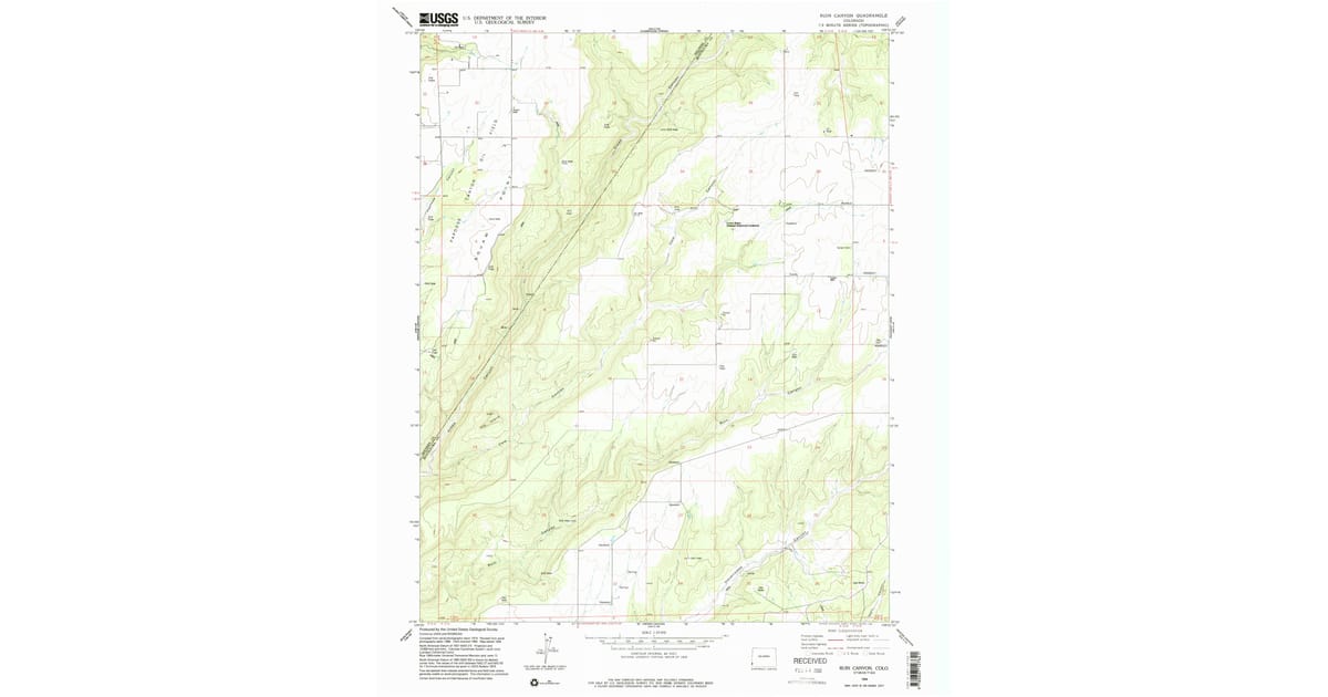 1994 Map of Ruin Canyon, Montezuma County, CO — High-Res | Pastmaps
