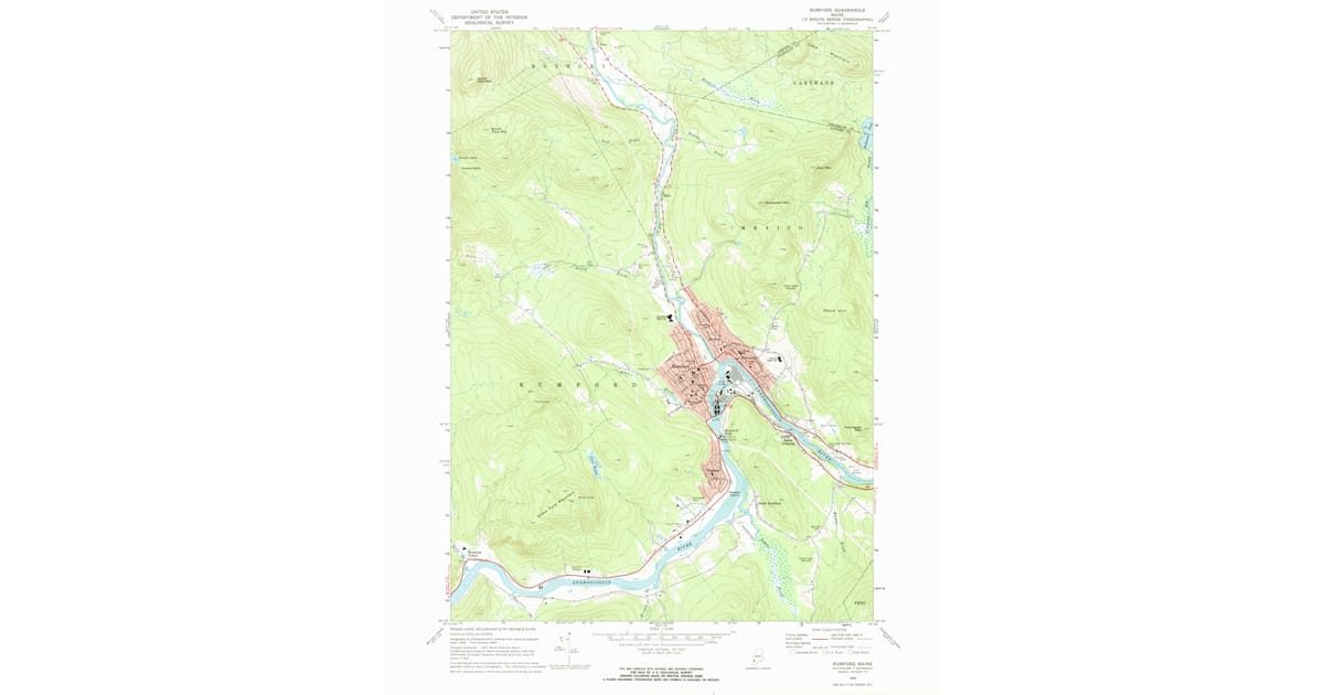 1969 Map of Rumford, Oxford County, ME — High-Res, 1972 Print #2 | Pastmaps