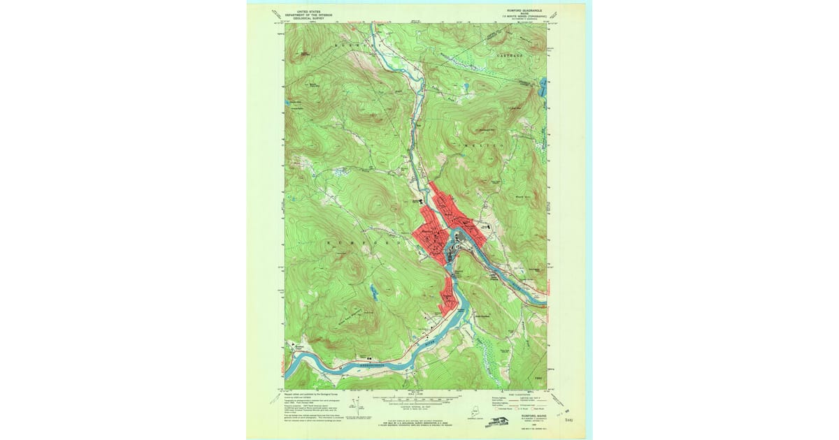 1969 Map of Rumford, Oxford County, ME — High-Res | Pastmaps