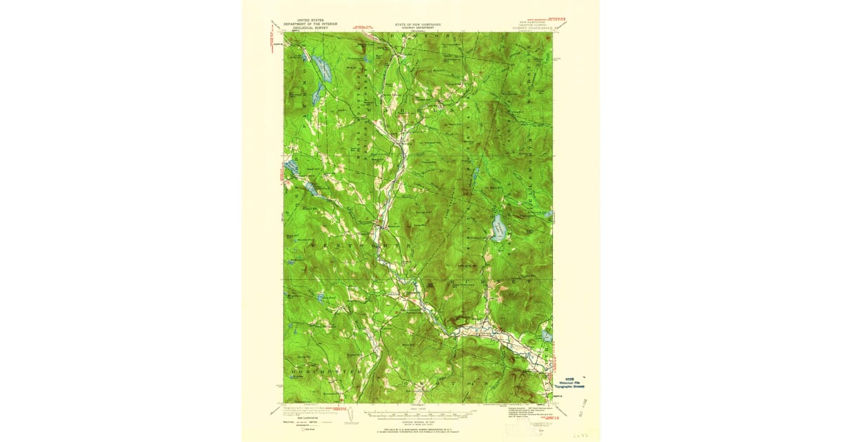 1928 Map of Rumney, Grafton County, NH — High-Res, 1962 Print | Pastmaps