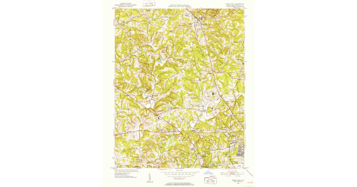 Old Maps of Pfafftown, NC for Hiking & Exploration | Pastmaps