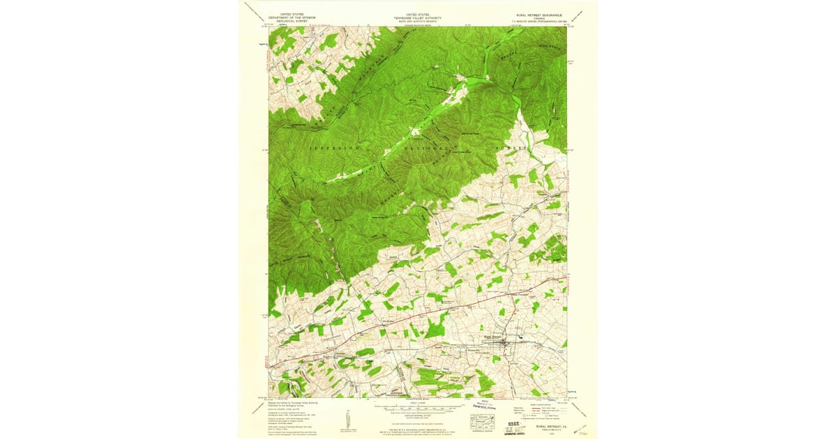 1959 Map of Rural Retreat, VA — High-Res | Pastmaps
