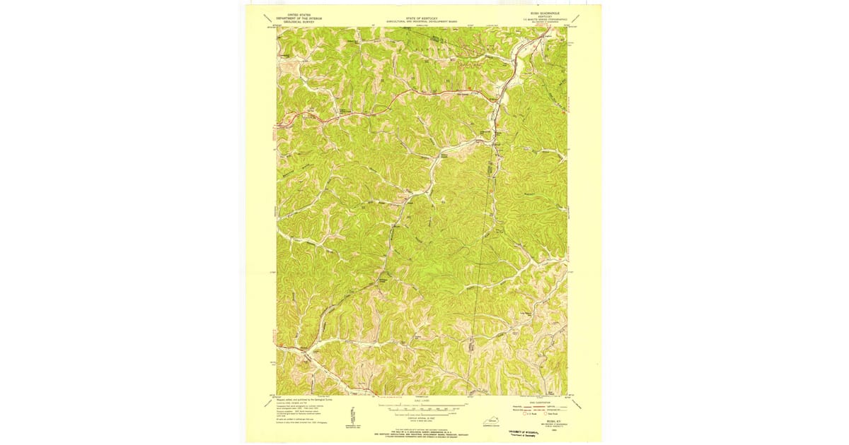 1953 Map of Rush, Carter County, KY — High-Res | Pastmaps