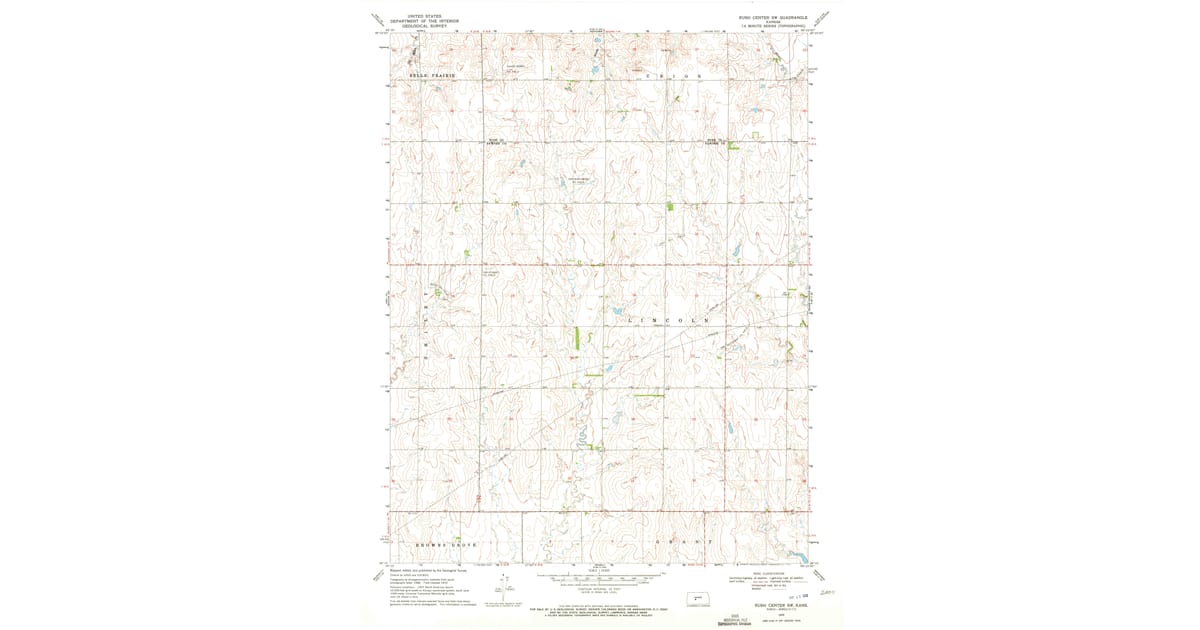 1970 Map of Rush Center SW, Pawnee County, KS — High-Res | Pastmaps