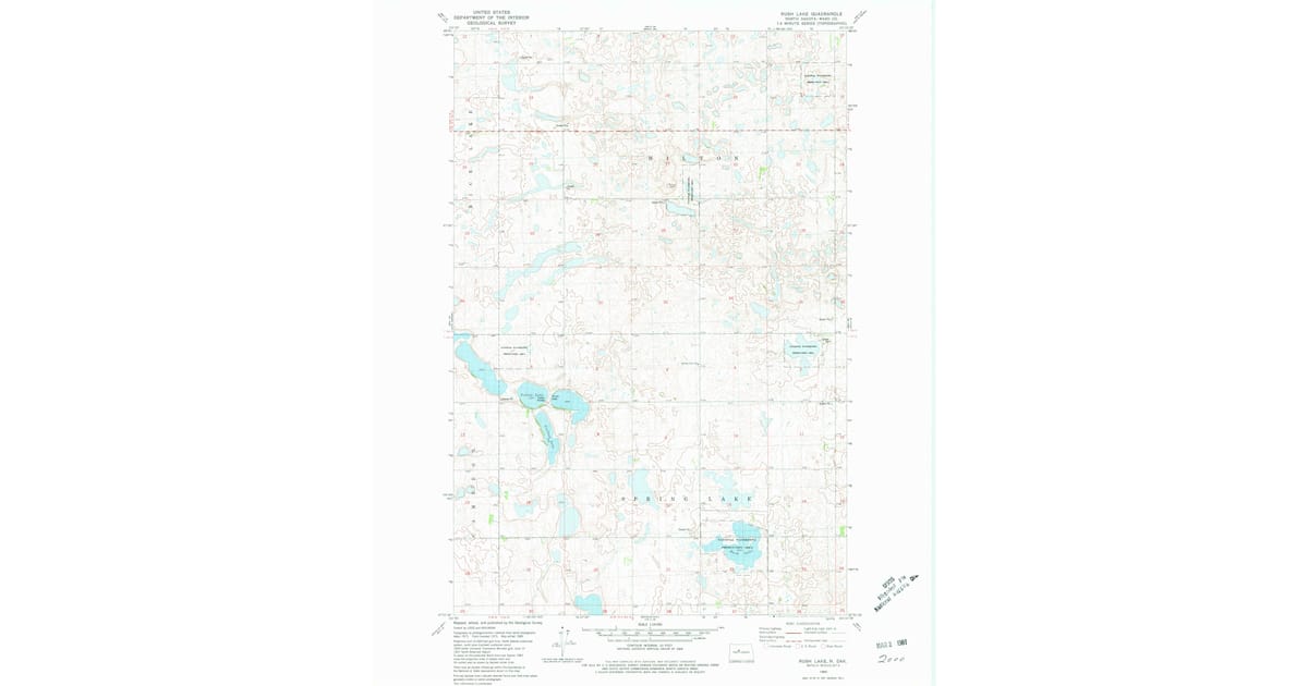 1980 Map of Rush Lake, Ward County, ND — High-Res | Pastmaps