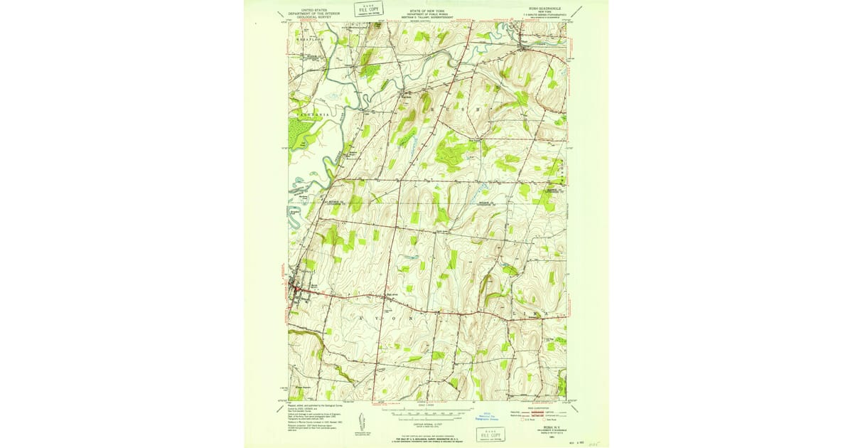 1951 Map of Rush, Livingston County, NY — High-Res | Pastmaps