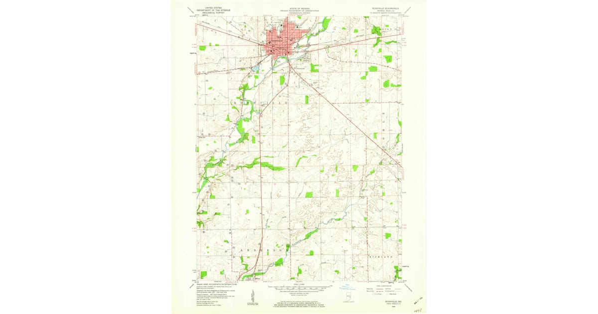 1959 Map of Rushville, IN — High-Res | Pastmaps