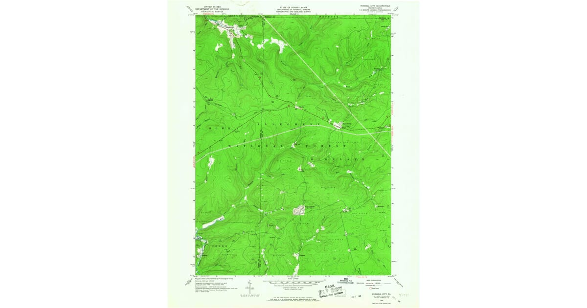 1966 Map of Russell City, Elk County, PA — High-Res | Pastmaps