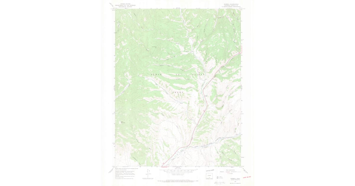 1967 Map of Russell, Costilla County, CO — High-Res | Pastmaps