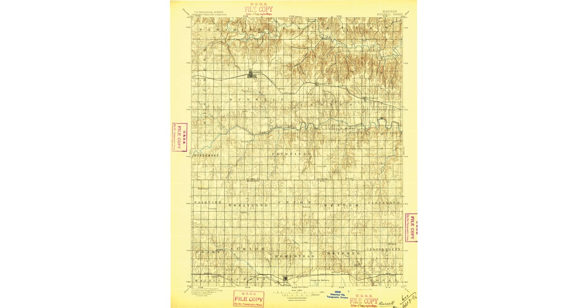 1896 Map of Russell, KS — High-Res | Pastmaps