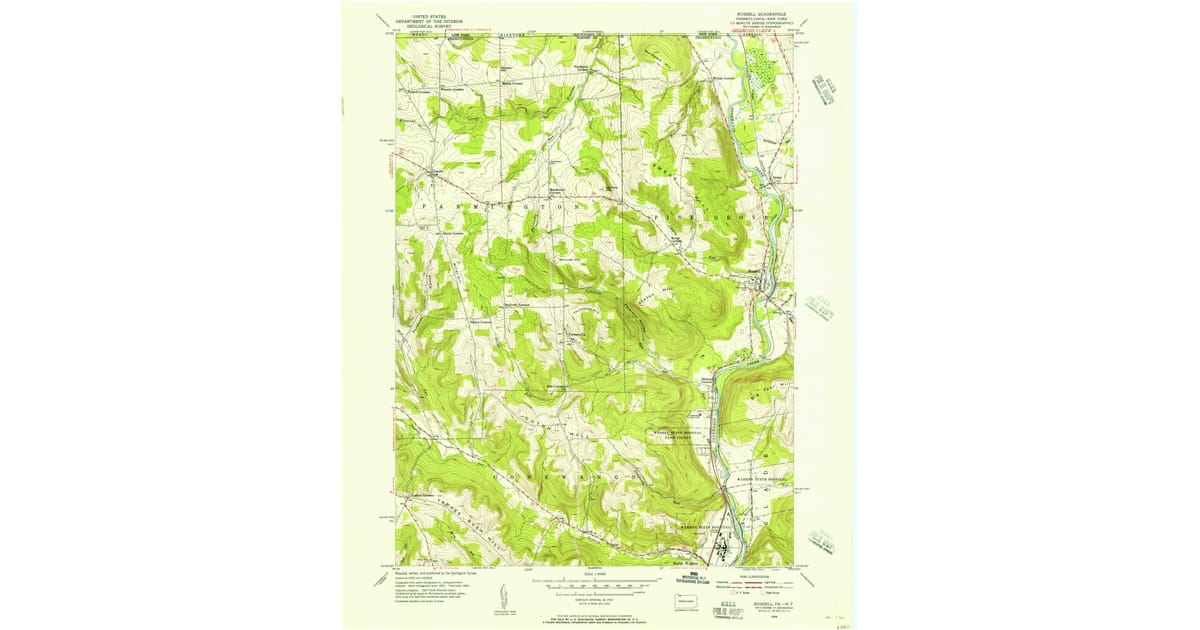1950s Maps of Warren County, PA | Pastmaps