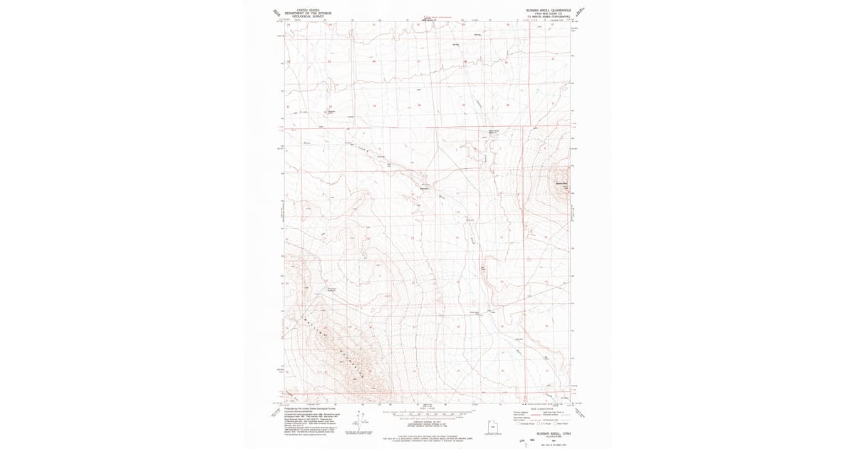 1991 Map of Russian Knoll, Box Elder County, UT — High-Res | Pastmaps