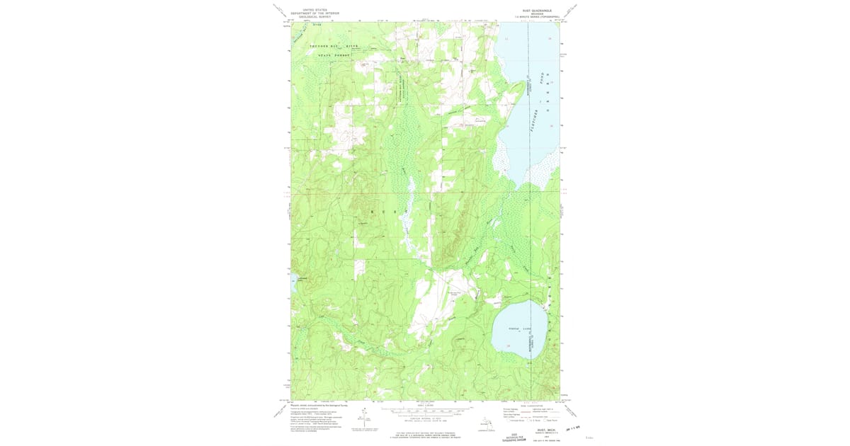 1972 Map of Rust, Montmorency County, MI — High-Res | Pastmaps