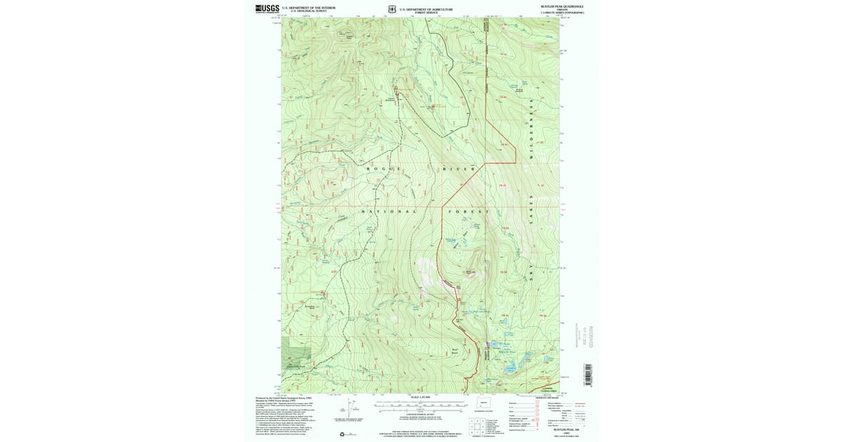 1997 Map of Rustler Peak, Jackson County, OR — High-Res | Pastmaps