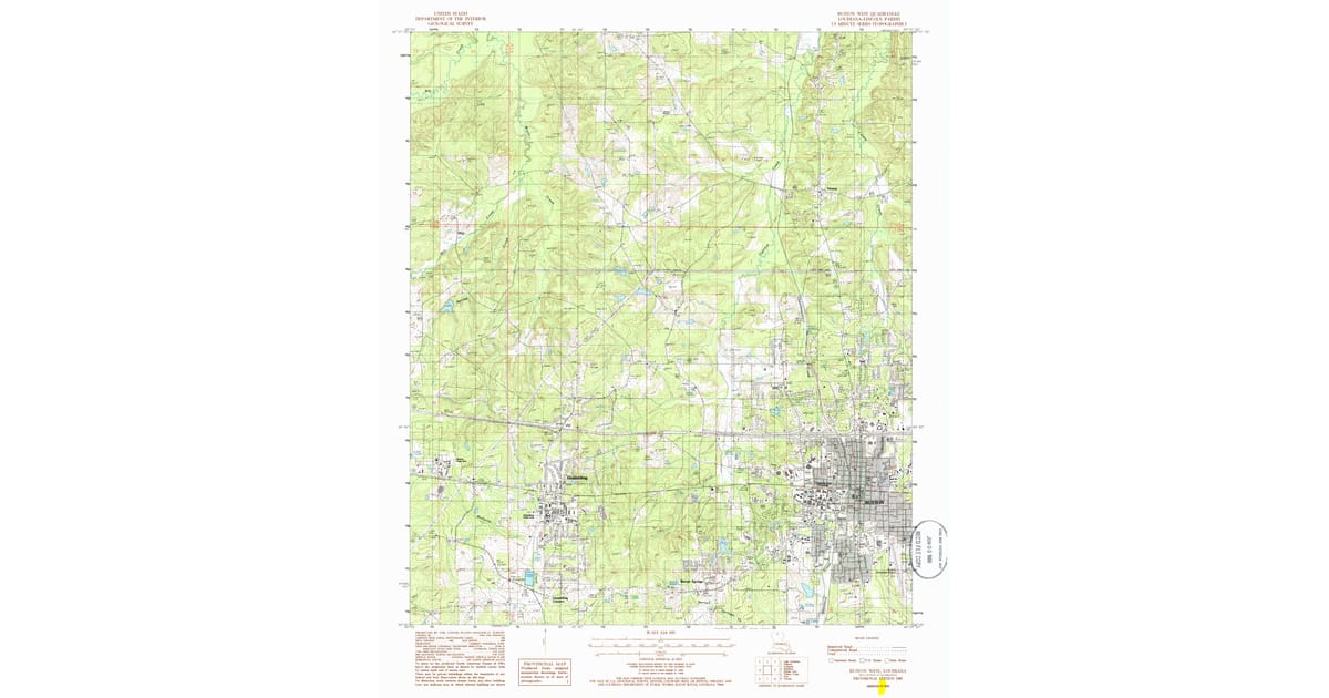 1985 Map of Ruston West, Lincoln Parish, LA — High-Res | Pastmaps