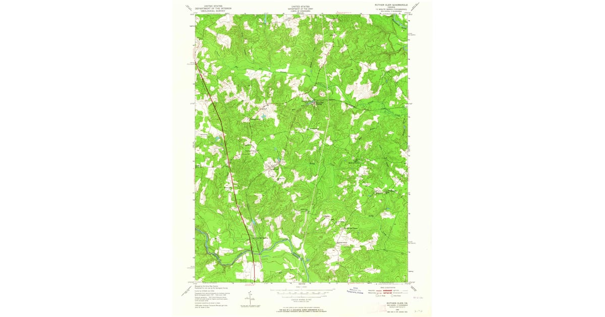 1949 Map of Ruther Glen, Caroline County, VA — High-Res | Pastmaps