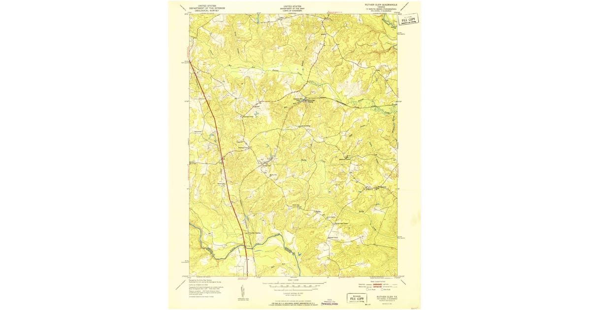1951 Map of Ruther Glen, Caroline County, VA — High-Res | Pastmaps