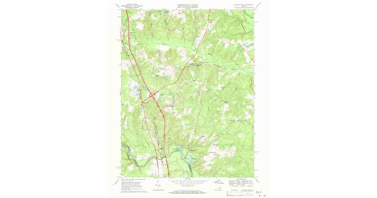 1969 Map of Ruther Glen, Caroline County, VA — High-Res | Pastmaps