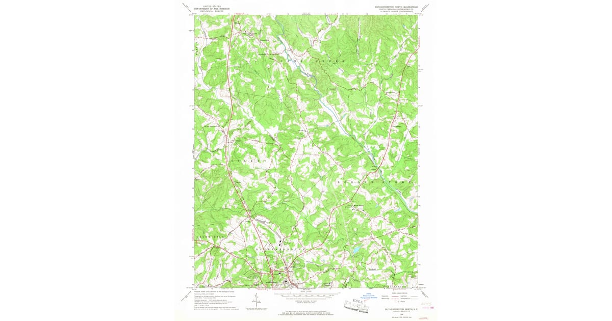 1966 Map of Rutherfordton North, Rutherford County, NC — High-Res ...