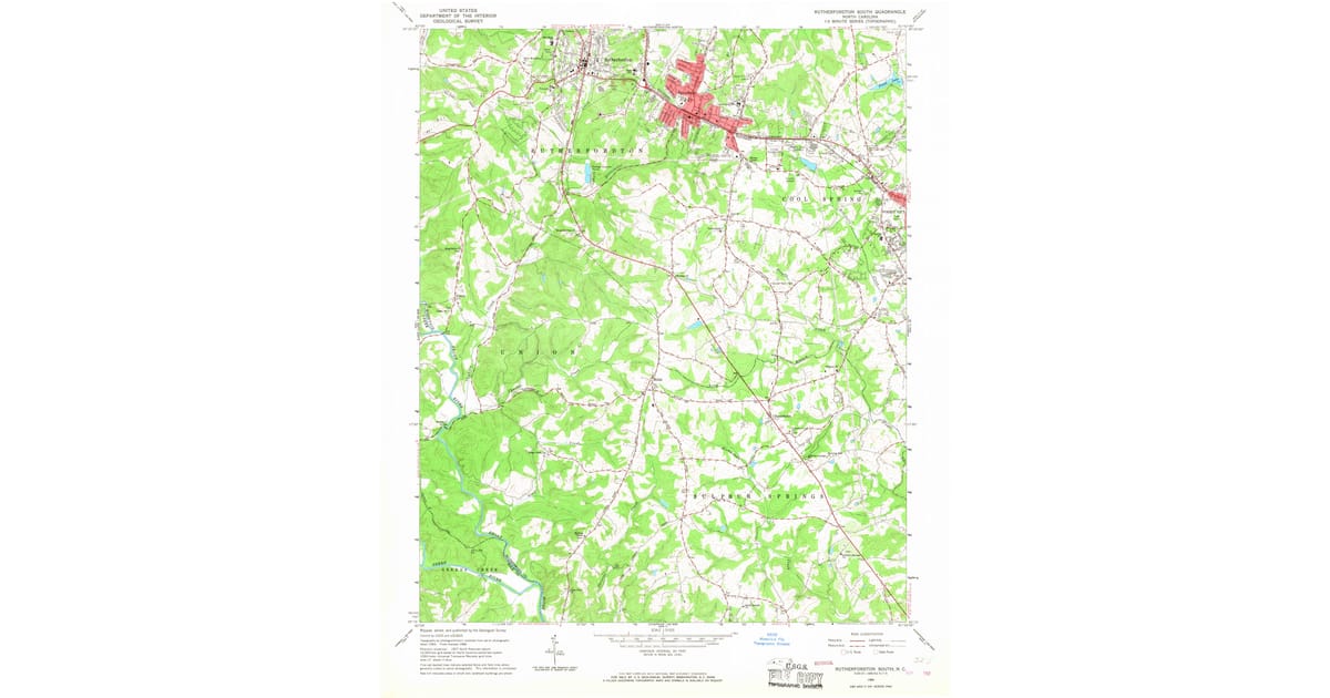 1966 Map of Rutherfordton South, Rutherford County, NC — High-Res ...
