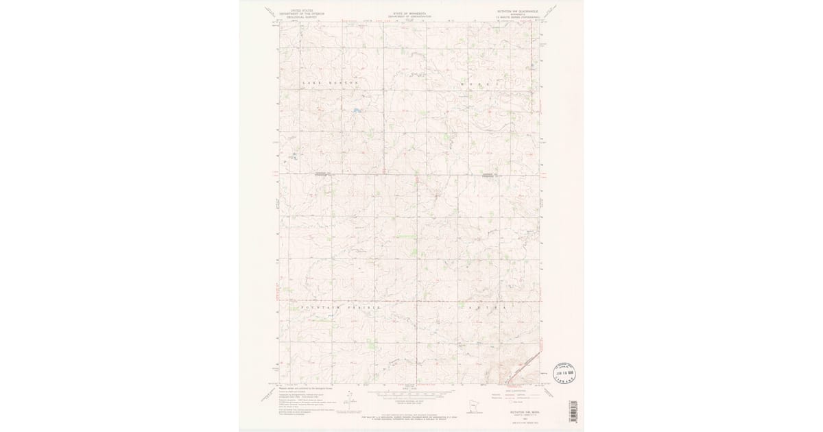 1967 Map of Ruthton NW, Pipestone County, MN — High-Res | Pastmaps