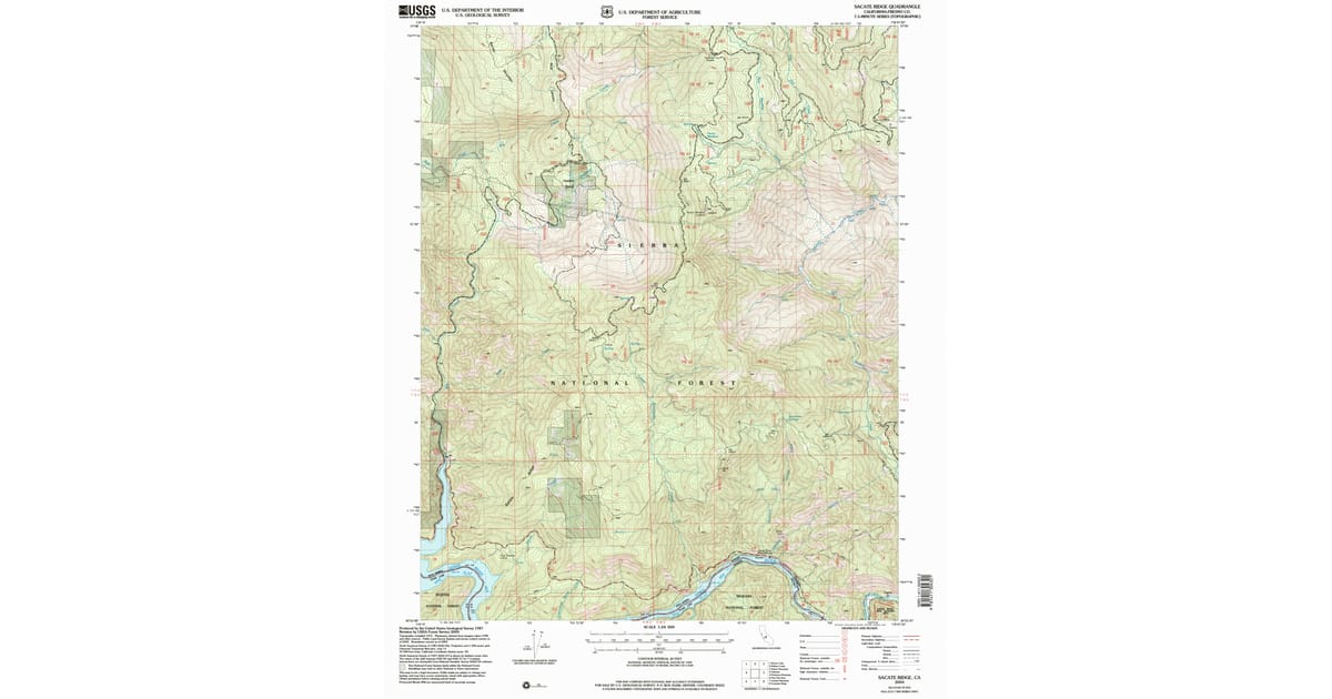 2004 Map of Sacate Ridge, Fresno County, CA — High-Res | Pastmaps