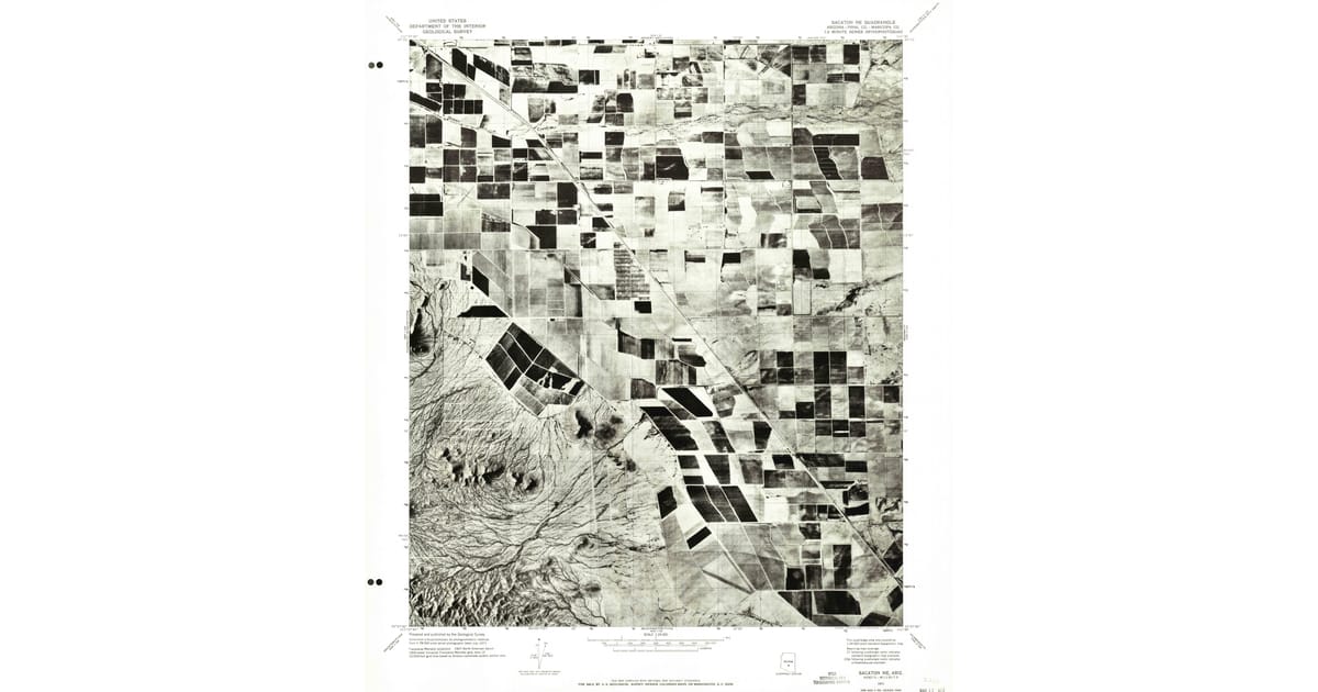 1971 Map of Sacaton NE, Pinal County, AZ — High-Res | Pastmaps