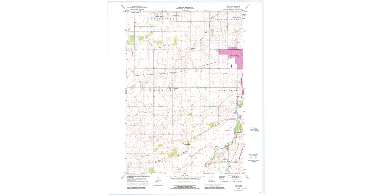 1991 Map of Saco, Steele County, MN — High-Res | Pastmaps