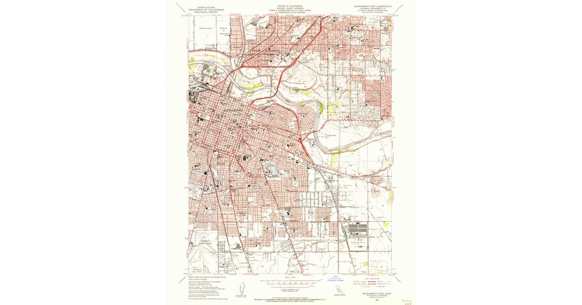 1954 Map of Sacramento East, Sacramento County, CA — High-Res | Pastmaps