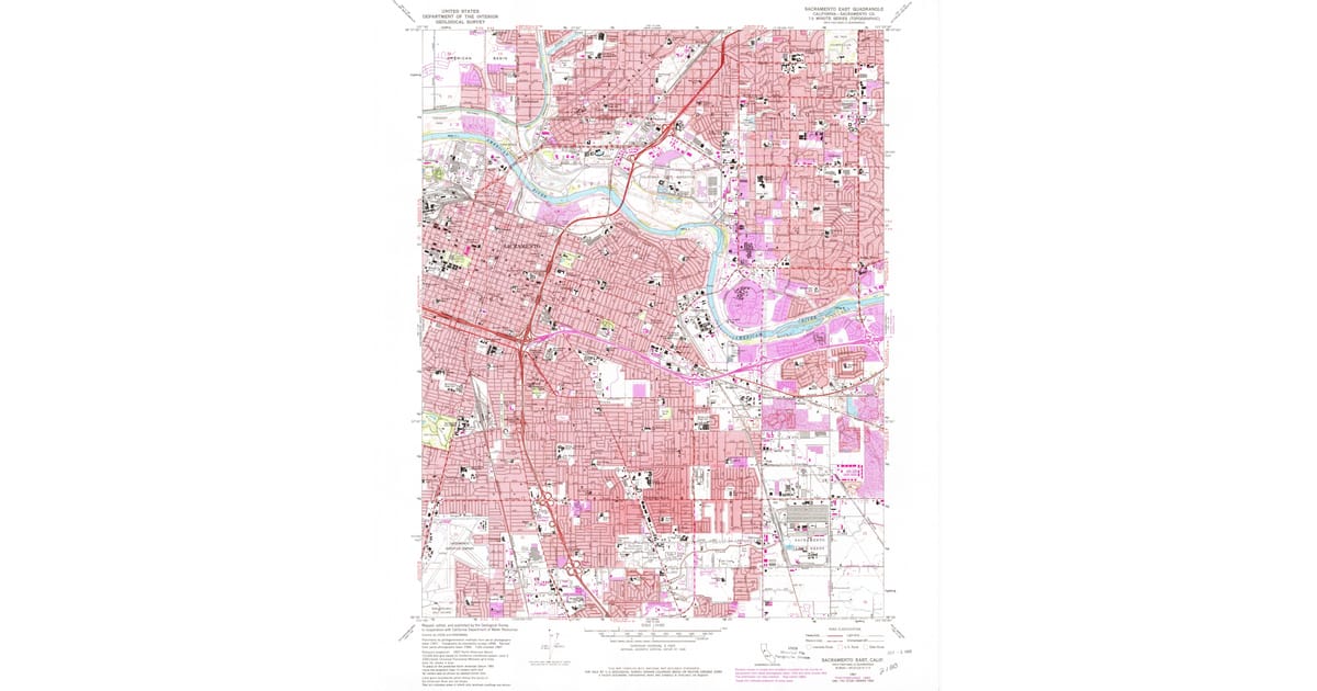 1967 Map of Sacramento East, Sacramento County, CA — High-Res, 1980 ...
