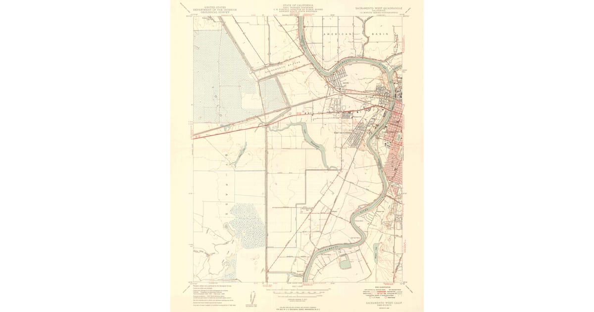 1949 Map of Sacramento West, Yolo County, CA — High-Res | Pastmaps