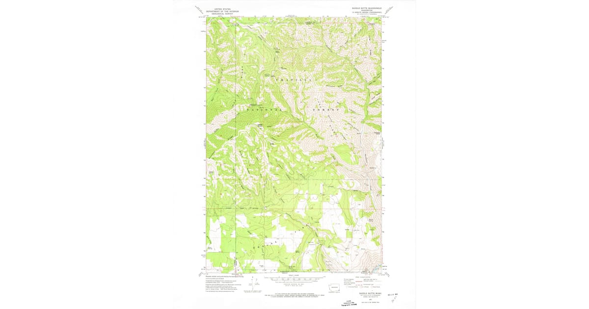 1971 Map of Saddle Butte, Asotin County, WA — High-Res | Pastmaps
