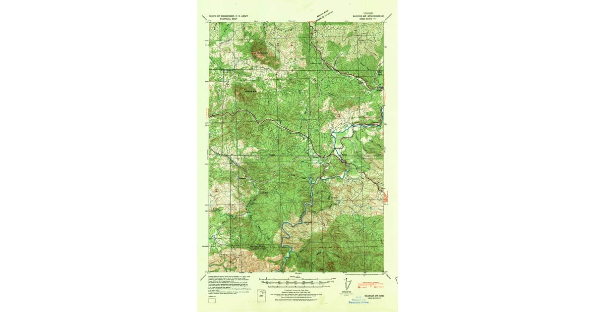 1939 Map of Saddle Mountain, Clatsop County, OR — High-Res | Pastmaps
